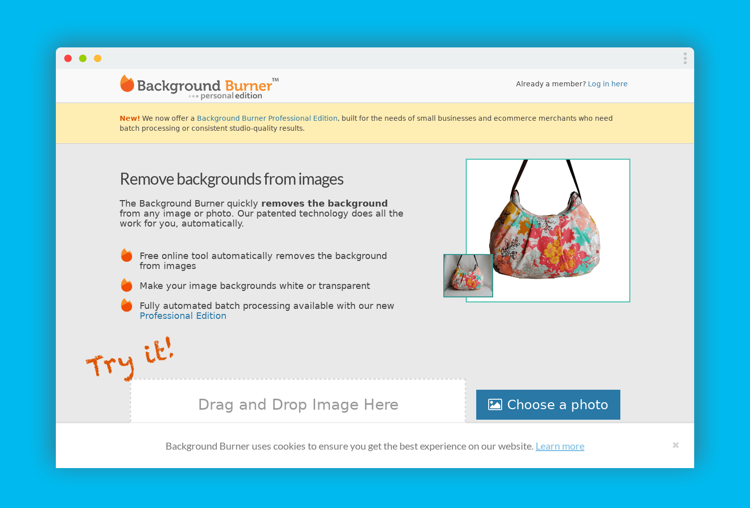 Background Burner : détourage d'image facile, en ligne et gratuit