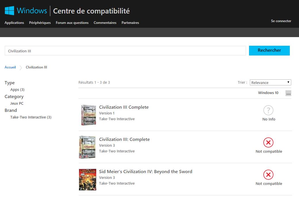Vérifier la compatibilité d'un jeu, programme ou matériel avec Windows 10