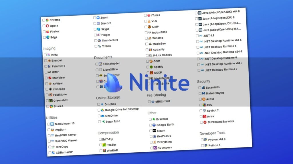 Ninite: install many software easily!