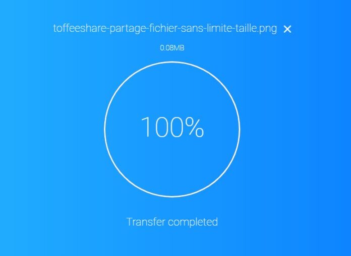 Send a file without any size limit with ToffeeShare