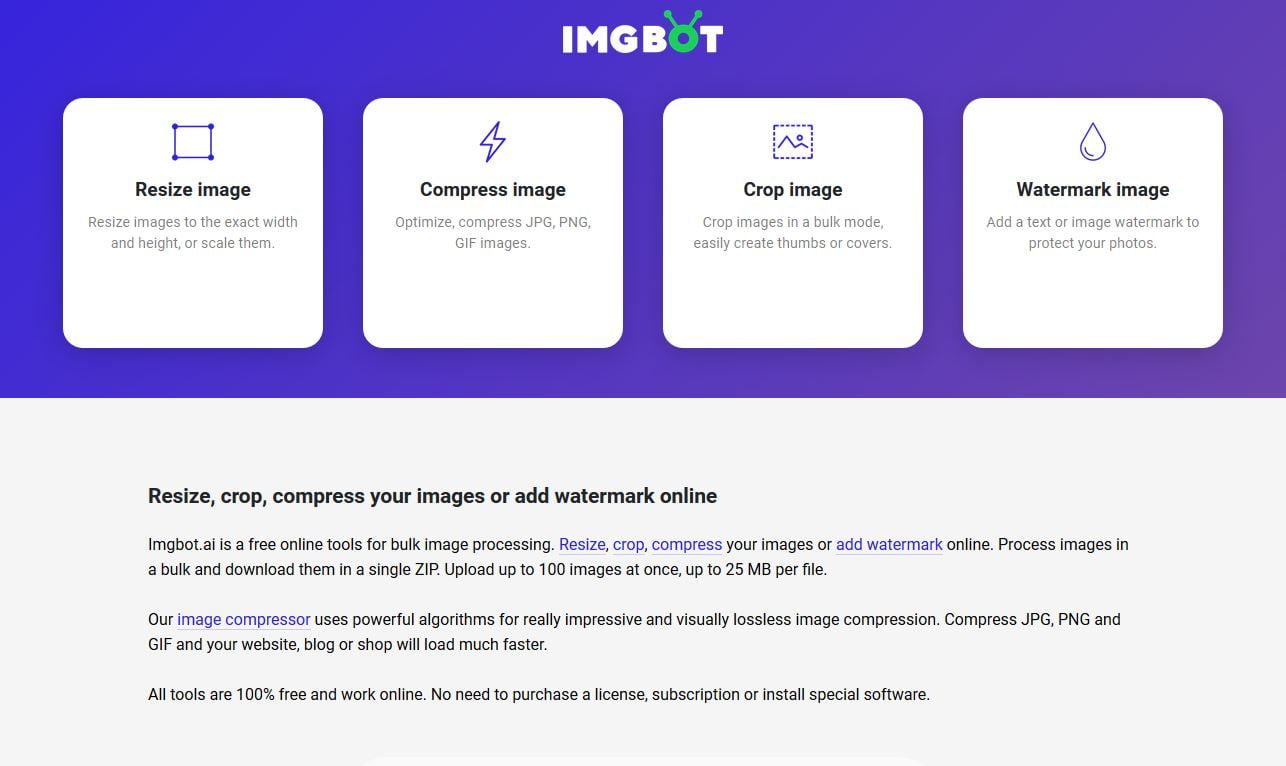 Imgbot : compresser, recadrer