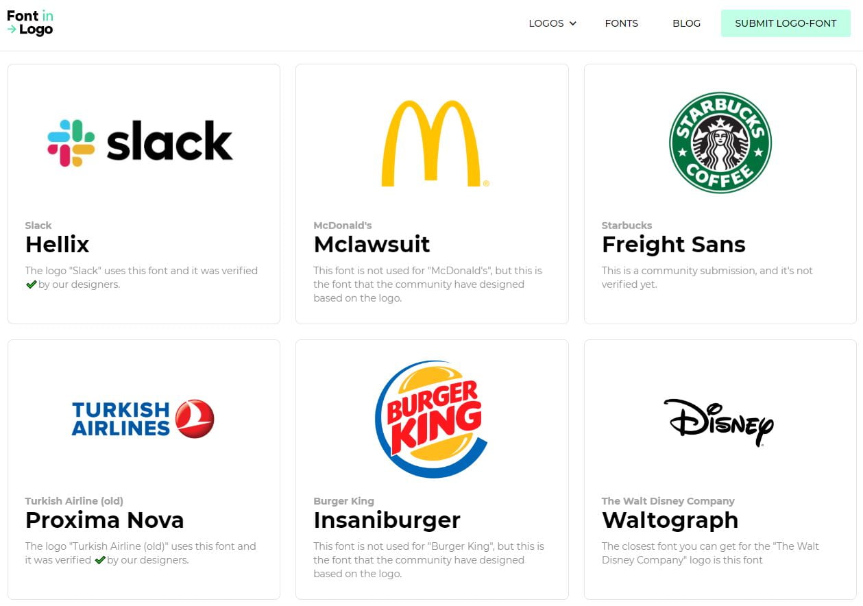 Font in Logo permet de retrouver les polices de logos célèbres
