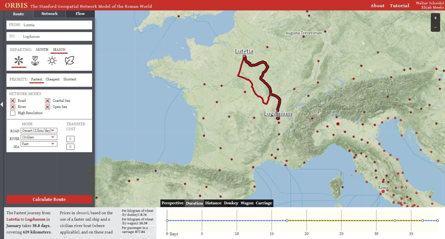 Orbis, the Google Maps of the Roman Empire!