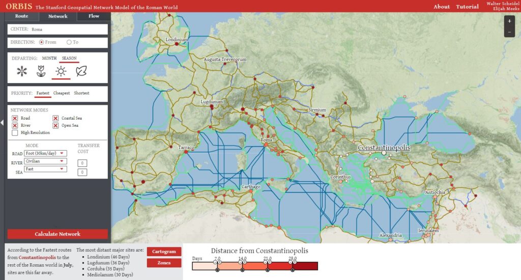 Orbis, the Google Maps of the Roman Empire!