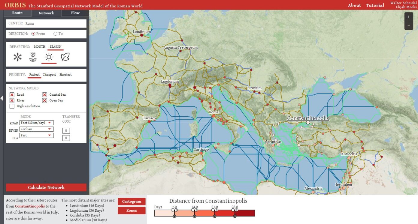 Orbis, the Google Maps of the Roman Empire!