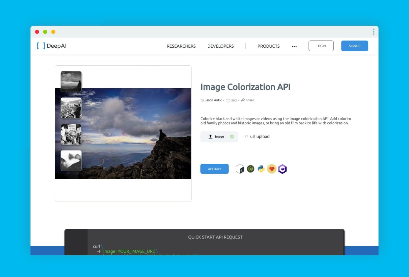 Coloriser une photo noir et blanc avec Deep AI Colorizer