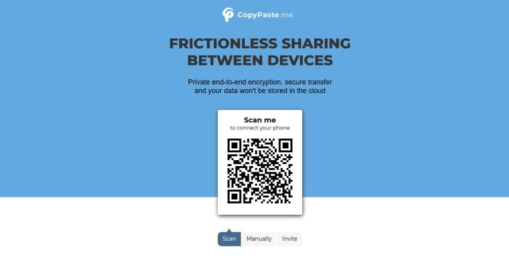 Share between two devices using CopyPaste.me