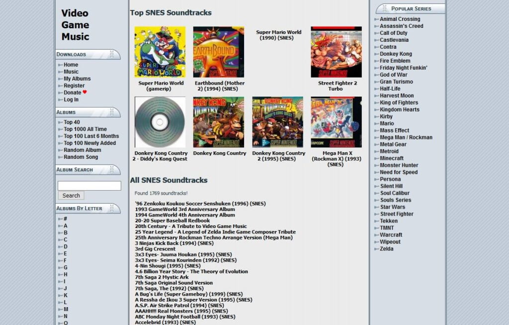 Find all the video game music you love