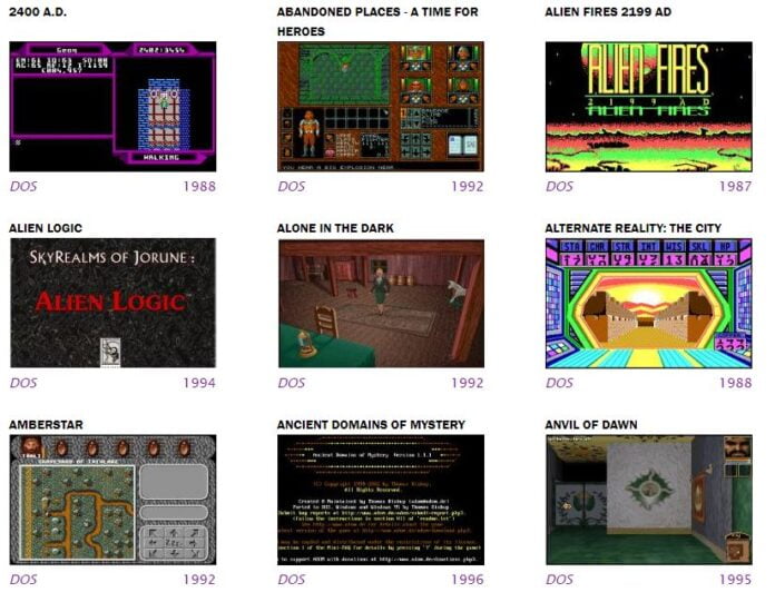 Over 6000 Free DOS Games Playable in Browser
