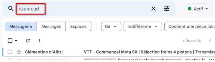 How to view unread emails in Gmail?