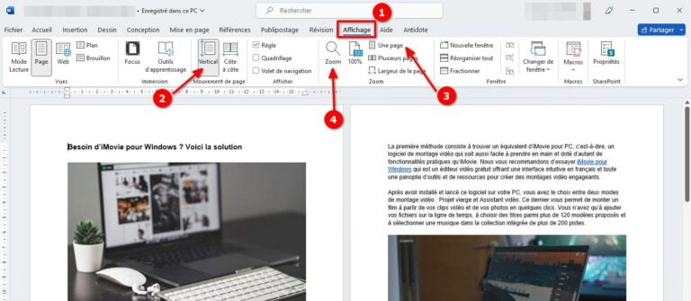 How to display only one page on Word by default?