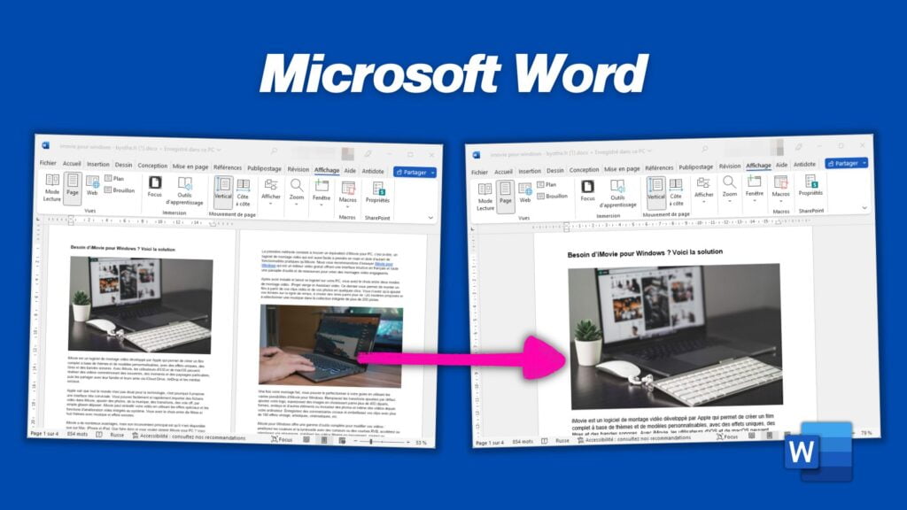 How to display only one page on Word by default?