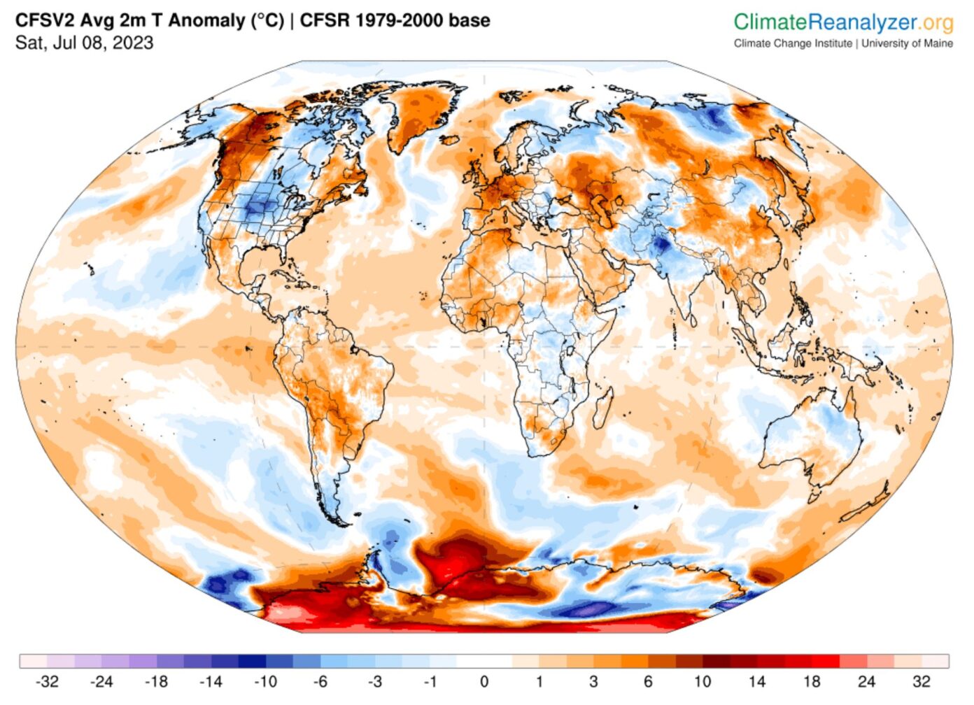 Track and compare Earth's temperature with Climate Reanalyzer