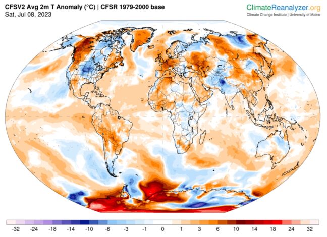 Track and compare Earth's temperature with Climate Reanalyzer