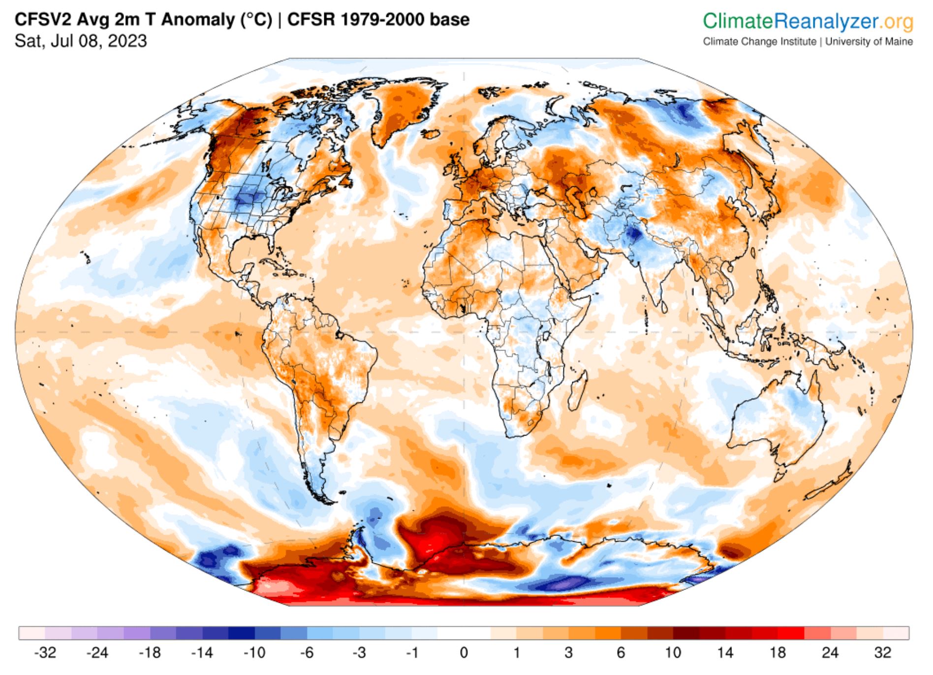 Suivre et comparer la température de la Terre avec Climate Reanalyzer