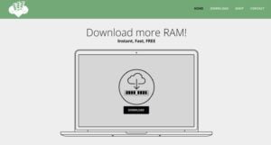 The DownloadMoreRAM.com myth: download RAM?