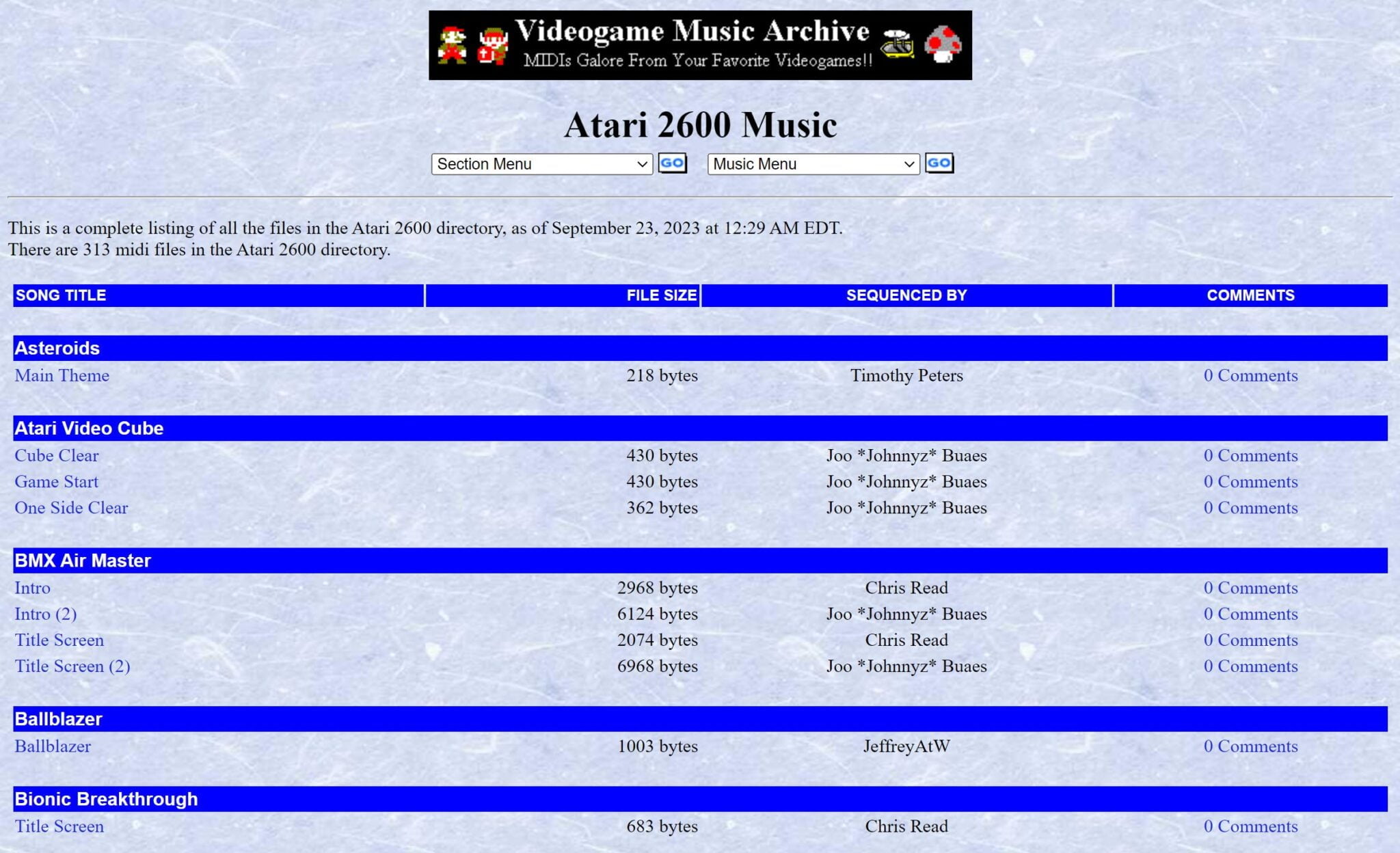 VGMusic : Plus de 30 000 musiques de jeux vidéo en MIDI