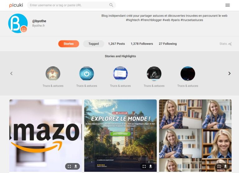 Picuki : voir des publications Instagram sans compte (et les télécharger)