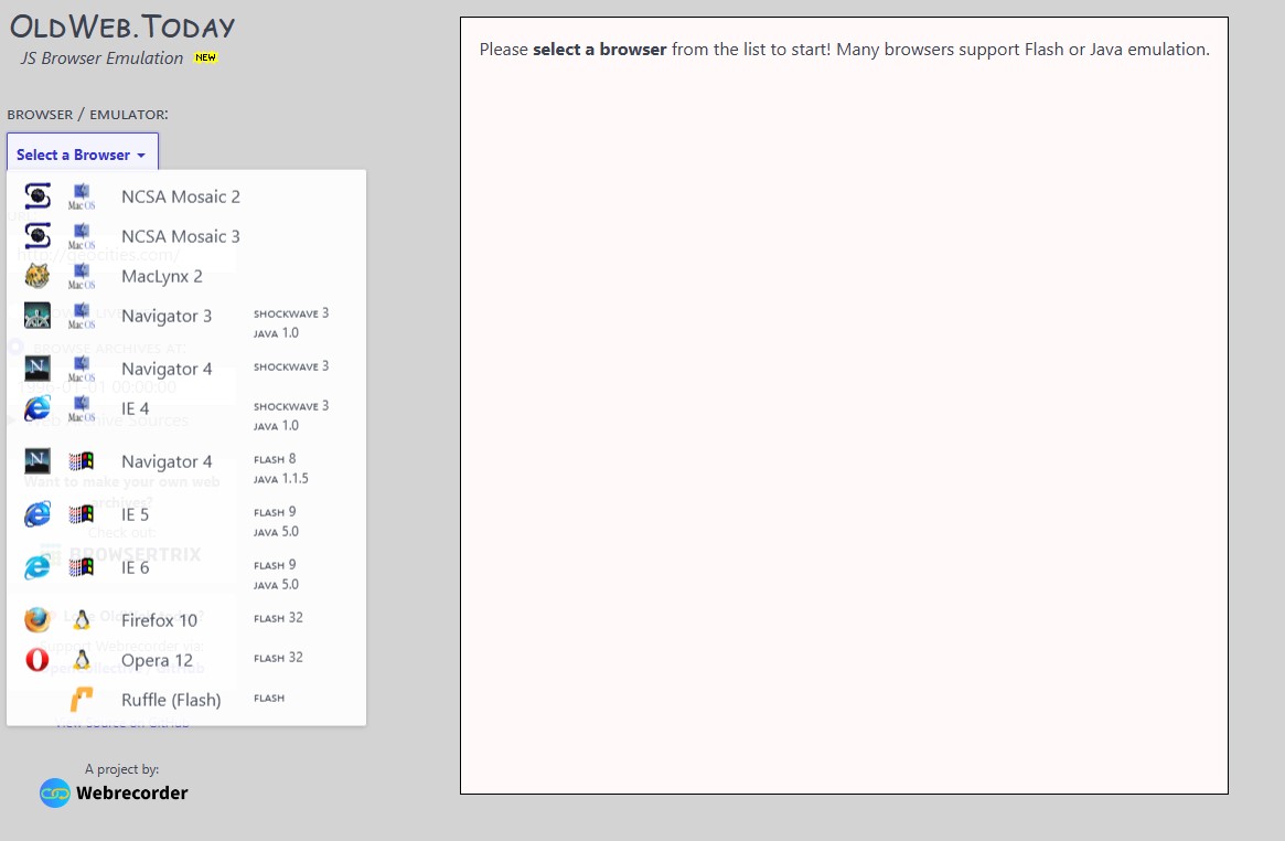 OldWeb.Today lets you view old versions of websites!