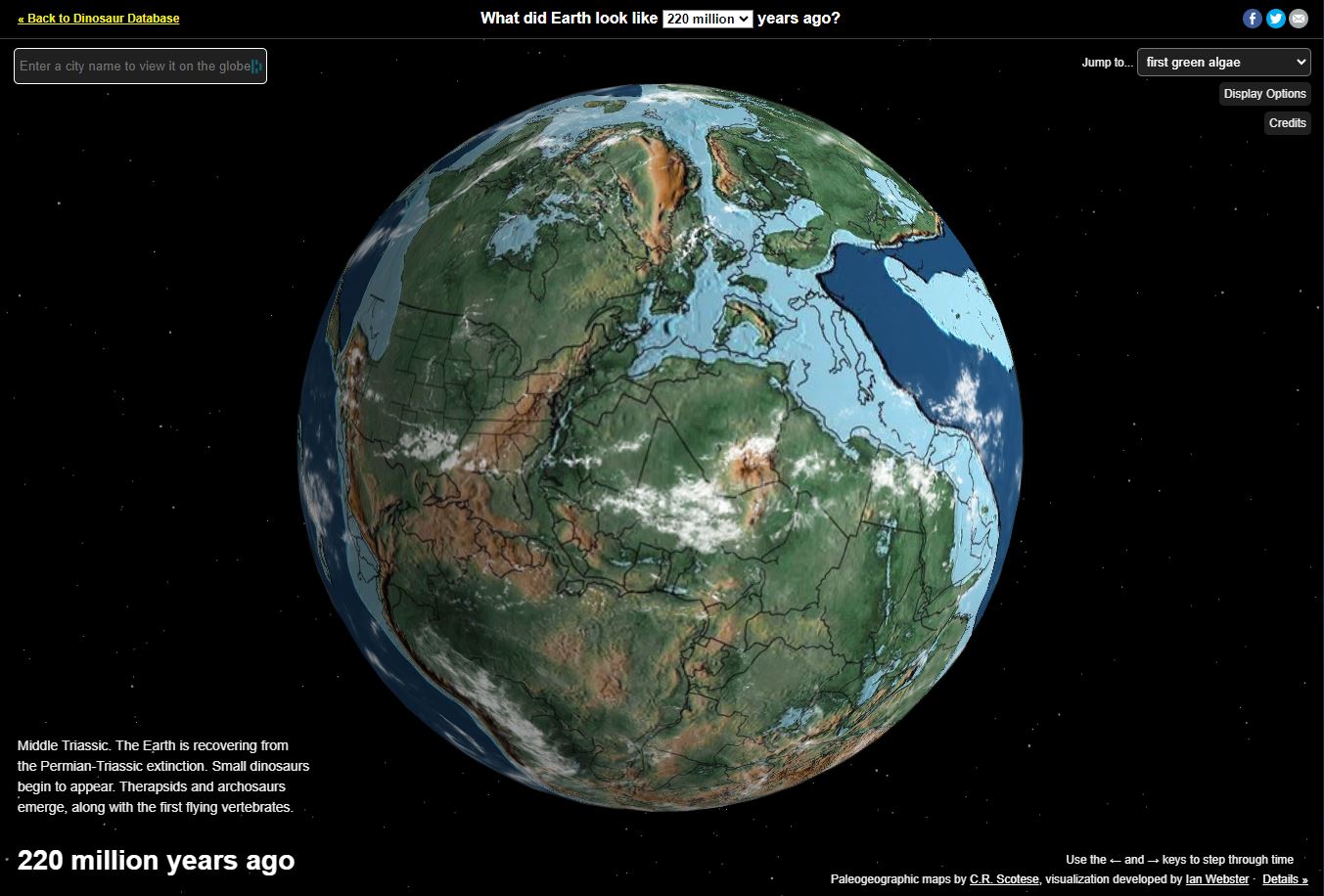 Ancient Earth: Relive the incredible evolution of the continents with this interactive globe