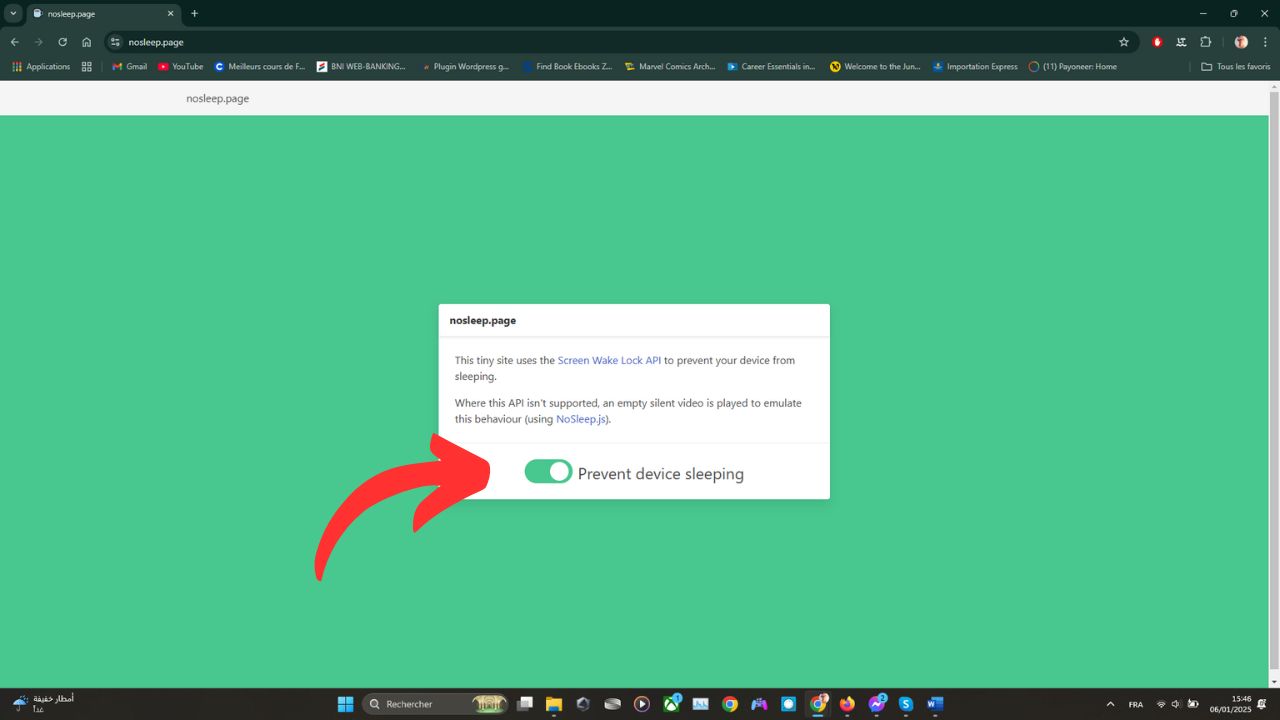Nosleep.page: the site that prevents computers or smartphones from going to sleep
