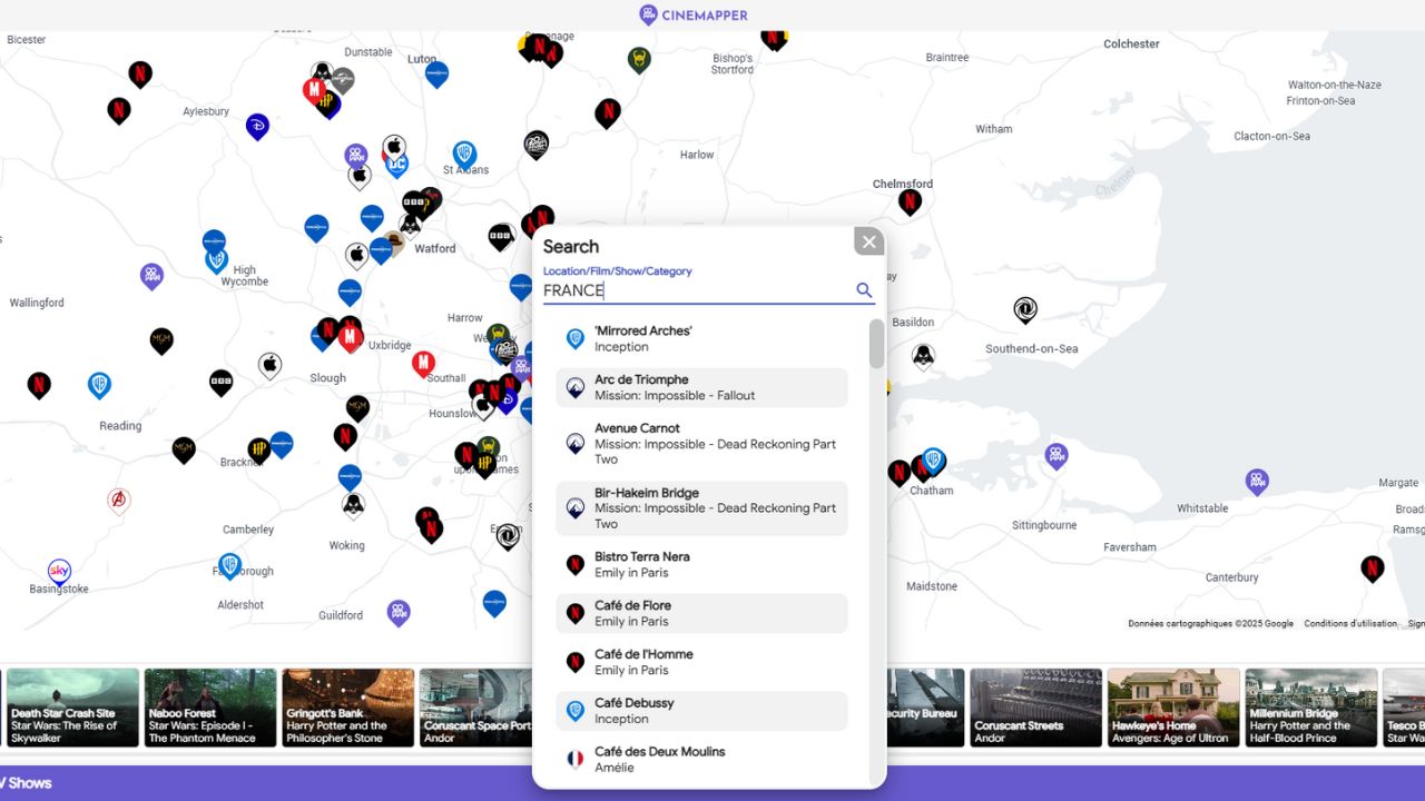 CineMapper : une carte des lieux iconiques du cinéma