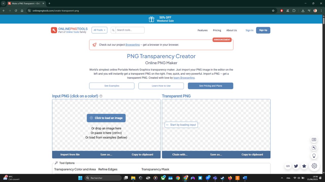 Remove background from a PNG image with PNG Transparency Creator