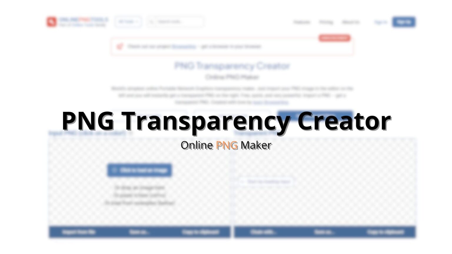 Remove background from a PNG image with PNG Transparency Creator