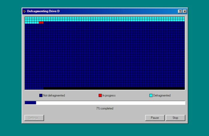 Windows 98 Disk Defrag Simulator, simulate Windows 98 defragmentation